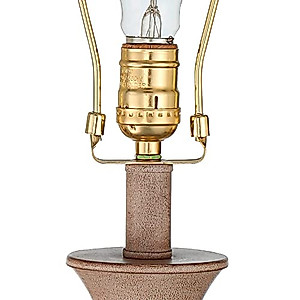 Regency Hill Avery Traditional Touch Table Lamps Set of 2 with USB Charging Port 25" High Faux Wood LED Ivory Linen Knife Pleat Shade for Bedroom Living Room Bedside Nightstand Desk Office