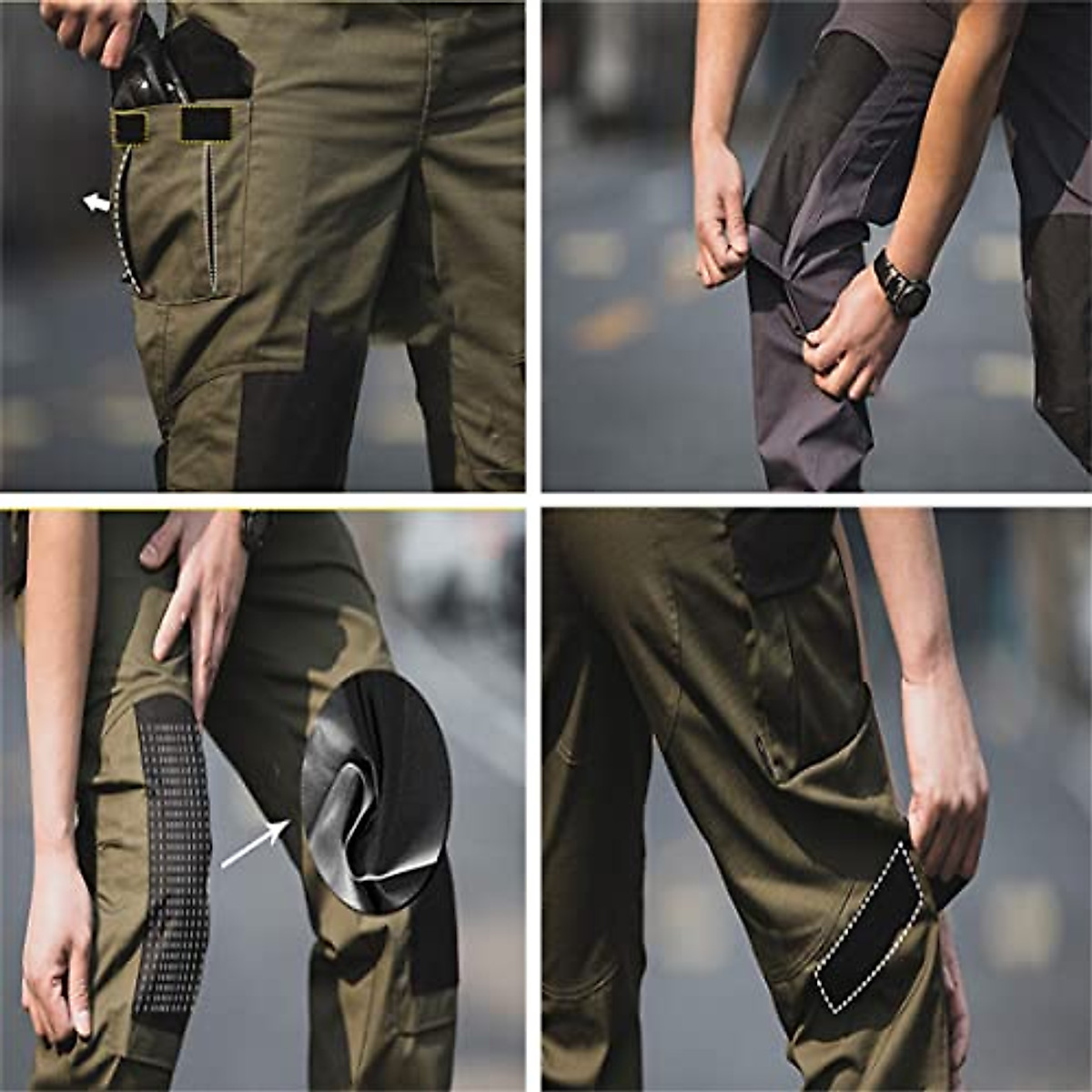 Men's Tactical Military Equipment Soldier Army Training Trouers Solid Multi Pockets Combat Pants Gray M