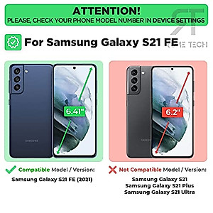 Rome Tech Belt Clip Phone Case for Samsung Galaxy S21 FE 5G [NOT for S21] Slim Heavy Duty Rugged Slide Hip Holster Cover with Kickstand Compatible with Galaxy S21 Fan Edition 5G - Black