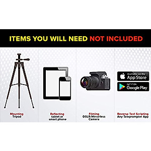 Glide Gear TMP 500 Universal Video Camera Tripod Teleprompter 15mm Rails w/ Carry Case