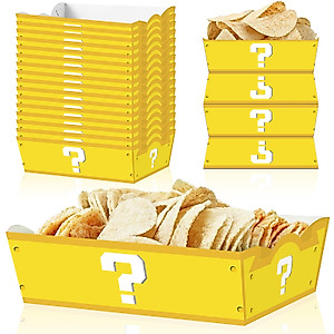 30 Pack Super Bros Birthday Party Supplies, Video Game Party Favors Paper Food Serving Tray Birthday Paper Trays.