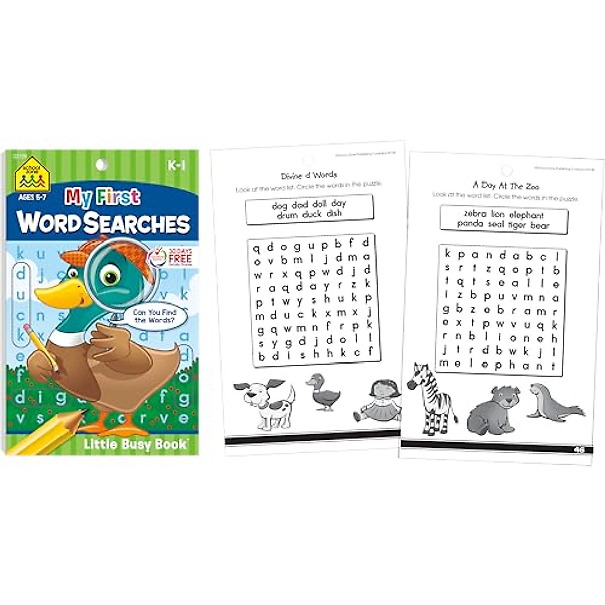 School Zone - My First Activities On-the-Go! 6-Pack Workbook Set - Ages 4+, Preschool to 2nd Grade, Dot-to-Dot, Hidden Pictures, Mazes, Coloring, and More (School Zone Little Busy Book™ Series)