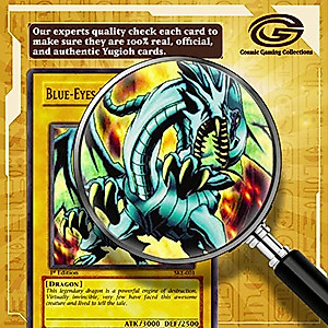 Yugioh Holo Foil Rares Collection | 30x Holographic Foil Rares + 70 Additional Cards| 100x Total Cards | Guaranteed Authentic | Includes Cosmic Gaming Collections Deck Storage Box