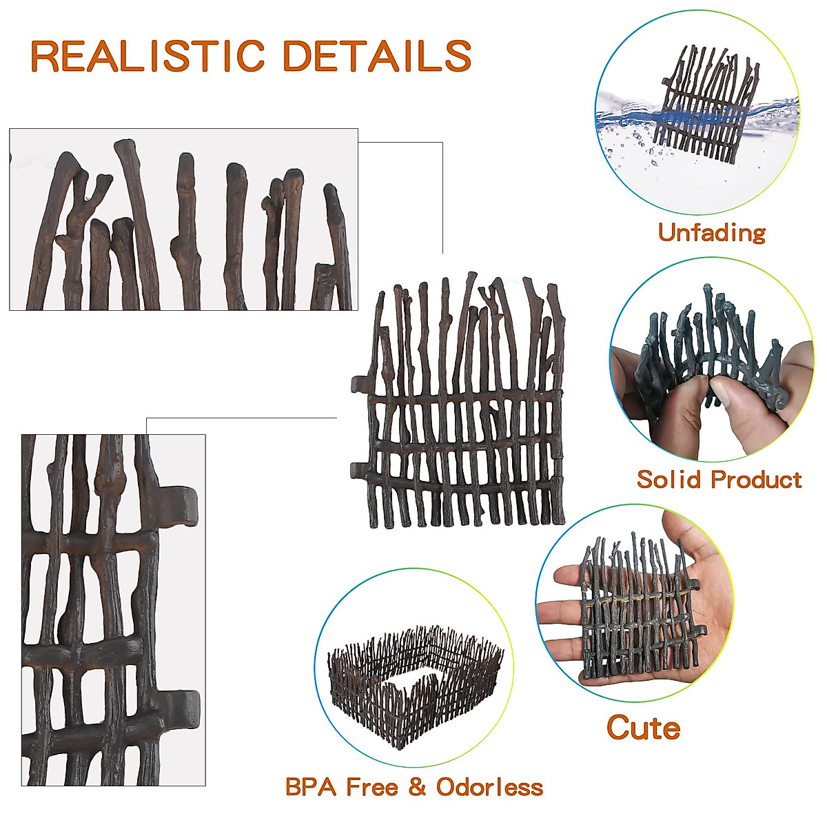 20PCS Corral Fence Toy Accessories Panel Set Farm Corral Fence with Gate Horse Paddock Barn Farm Animals for Toddlers Kids Preschool Educational Gift Sets