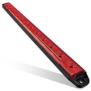 TRUE MODS 16" 12 Red LED Trailer Light Bar [Brake + Sequential Turn Signal] [DOT FMVSS 108] [SAE S2I6U2PS] [IP67 Submersible] Running Marker ID Trailer Tail Light 80" Marine Boat Trailers