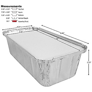 Disposable Aluminum 2 Pound Closable loaf pan with Board Lids