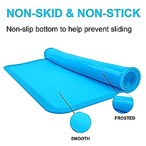 Silicone Non-Slip Kids Placemat, Reusable Placemat for Kids Baby Toddlers, BPA Free Children’s Dining Food Mat - Blue