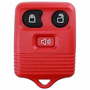 KeylessOption Red Replacement 3 Button Keyless Entry Remote Control Key Fob Clicker