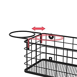 Wall-Mounted Hair Dryer Holder Styling Tool Organizer 4-Shelf Storage Wire Basket with Hook Heat Safe Rack for Hair Straighteners,Curling Wands,Flat Iron,Perfume,Cabinet Door Bathroom Kitchen