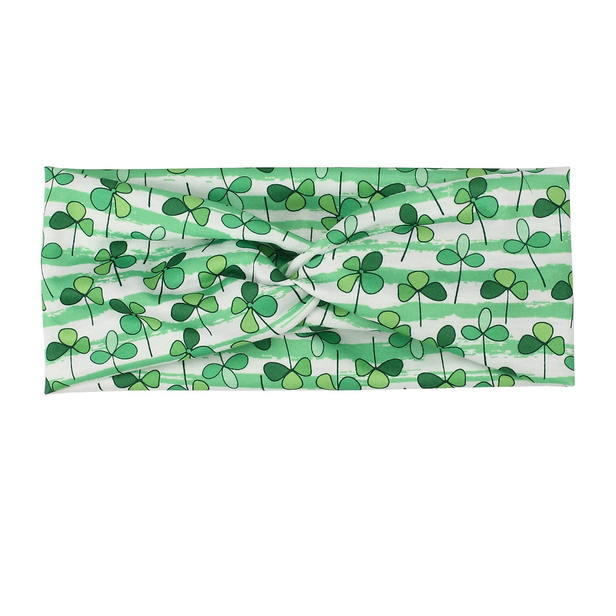 Budsmile 6 Pack St. Patrick's Day Headbands Green Shamrock Stretchy Hairbands for Women Sweat Wicking Workout Headband for Yoga Running Exercise Elastic Hair Accessories