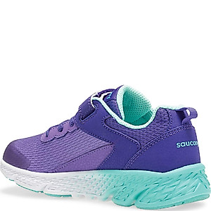 Saucony Unisex Child Wind Alternative Closure Running Shoe, Purple, 2 Big Kid US