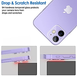 JETech Camera Lens Protector for iPhone 11 6.1-Inch and iPhone 12 mini 5.4-Inch, 9H Tempered Glass, HD Clear, Anti-Scratch, Case Friendly, Does Not Affect Night Shots, 3-Pack