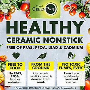 GreenPan Mini Healthy Ceramic Nonstick, 5" Round Egg Pan, PFAS-Free, Dishwasher Safe, Stay Cool Handle, Mint Green