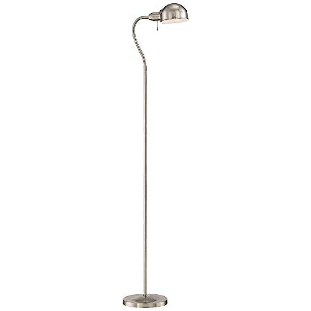 360 Lighting Ridley Modern Standing Task Floor Lamp 61" Tall Satin Nickel Silver Adjustable Gooseneck Arm Bright Lighting for Living Room Reading House Decor Bedroom Home