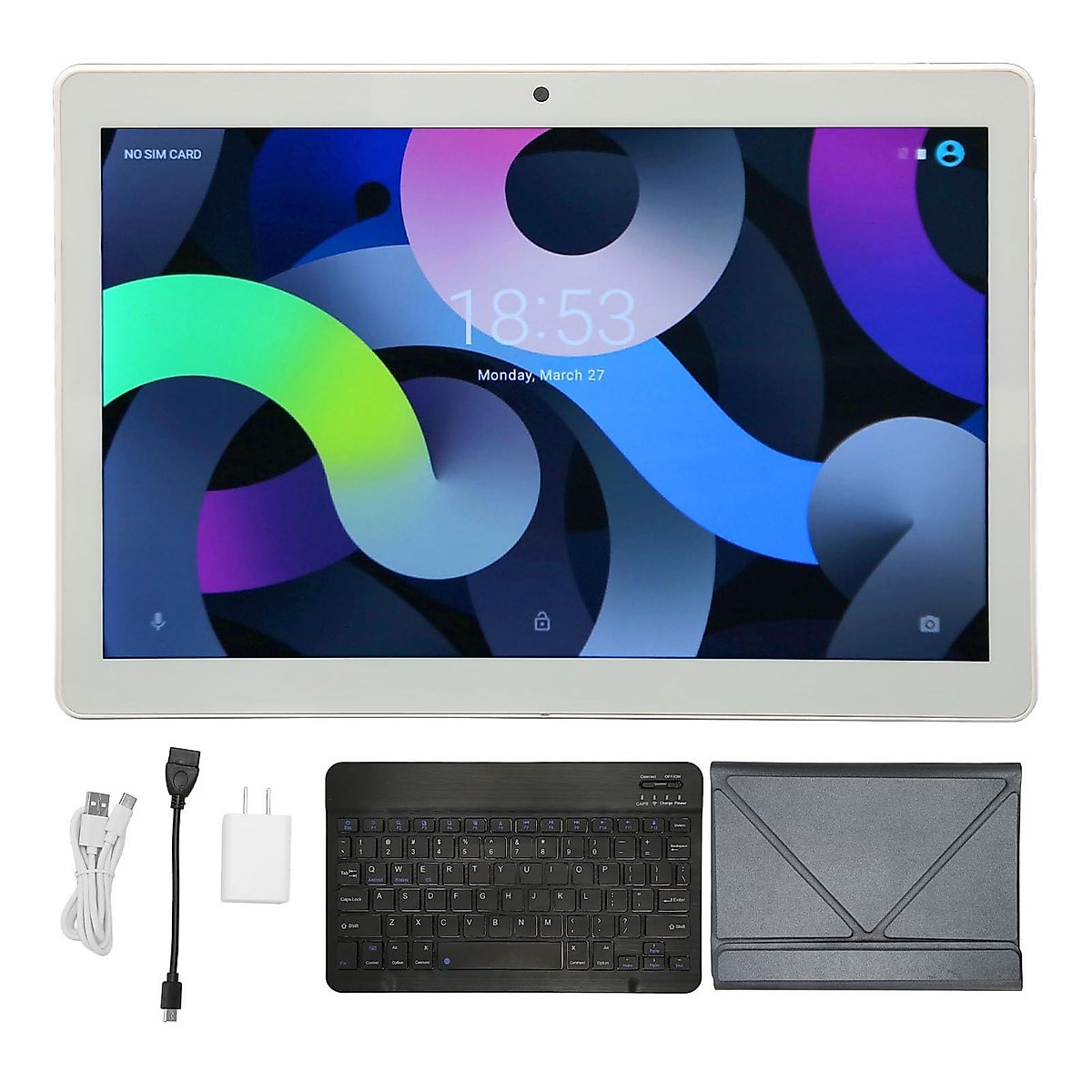 DAUERHAFT 2 in 1 Tablet, 10 Core CPU Tablet PC 4G LTE 5G WiFi US Plug 100-240V with Keyboard for Learning (US Plug)