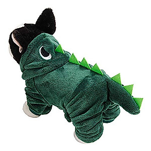 Funny Halloween Dog Dinosaur Costume Jacket Coat Warm Fleece Winter Golden Retriever Pitbull Dog Clothes Hoodie