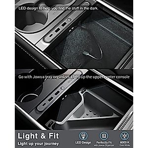 JOWUA Mini LED Hub Bar Compatible for 2021-2023 Tesla Model Y & Model 3 USB-C, USB-A,