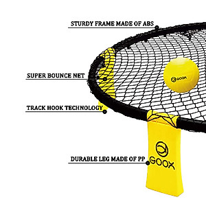 GOOX Outdoor Beach Ball Games with Carrying Bag, 3 Balls, Net and Strip Light (ONLY for Light Up Set)- Played Outdoors, Indoors, Beach, Lawn, Yard and Park