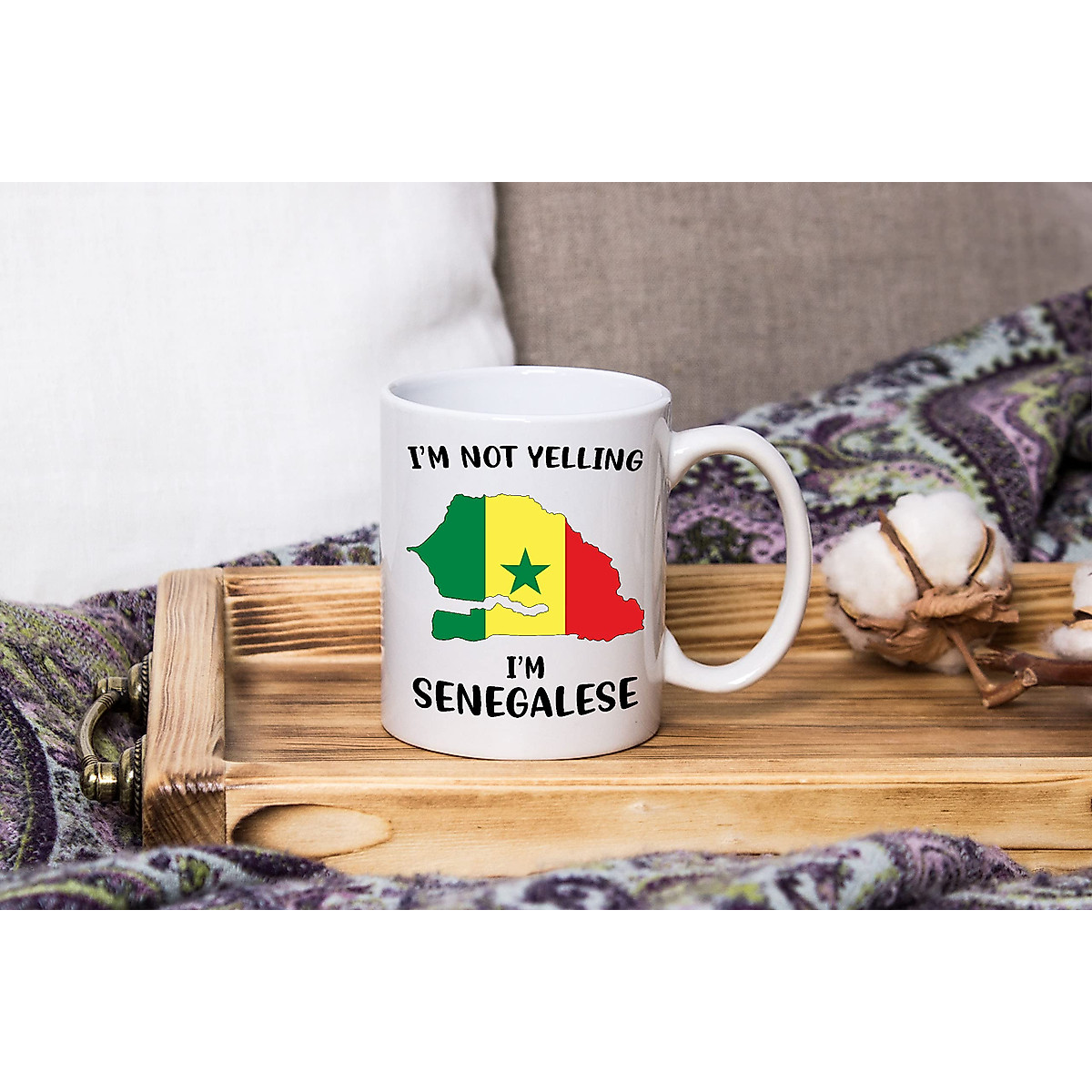 Funny Senegal Pride Coffee Mugs, I'm Not Yelling I'm Senegalese Mug, Gift Idea for Senegalese Men and Women Featuring the Country Map and Flag, Proud Patriot Souvenirs and Gifts