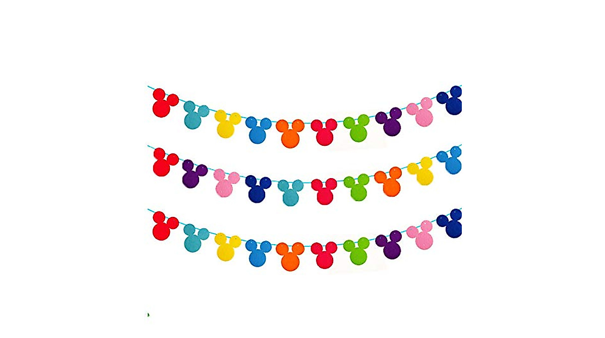 Kinyanco Colorful Mickey Mouse Garland for Parties & Decor