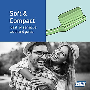 TEPE Good Soft-Bristle Toothbrush for Adults and Teens, Pack of 1, Compact