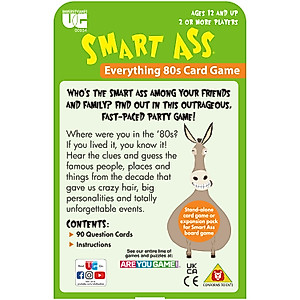 University Games | Smart Ass '80s Tuck Box Card Game, Perfect for Game Night on The Go for 2 or More Players Ages 12 and Up