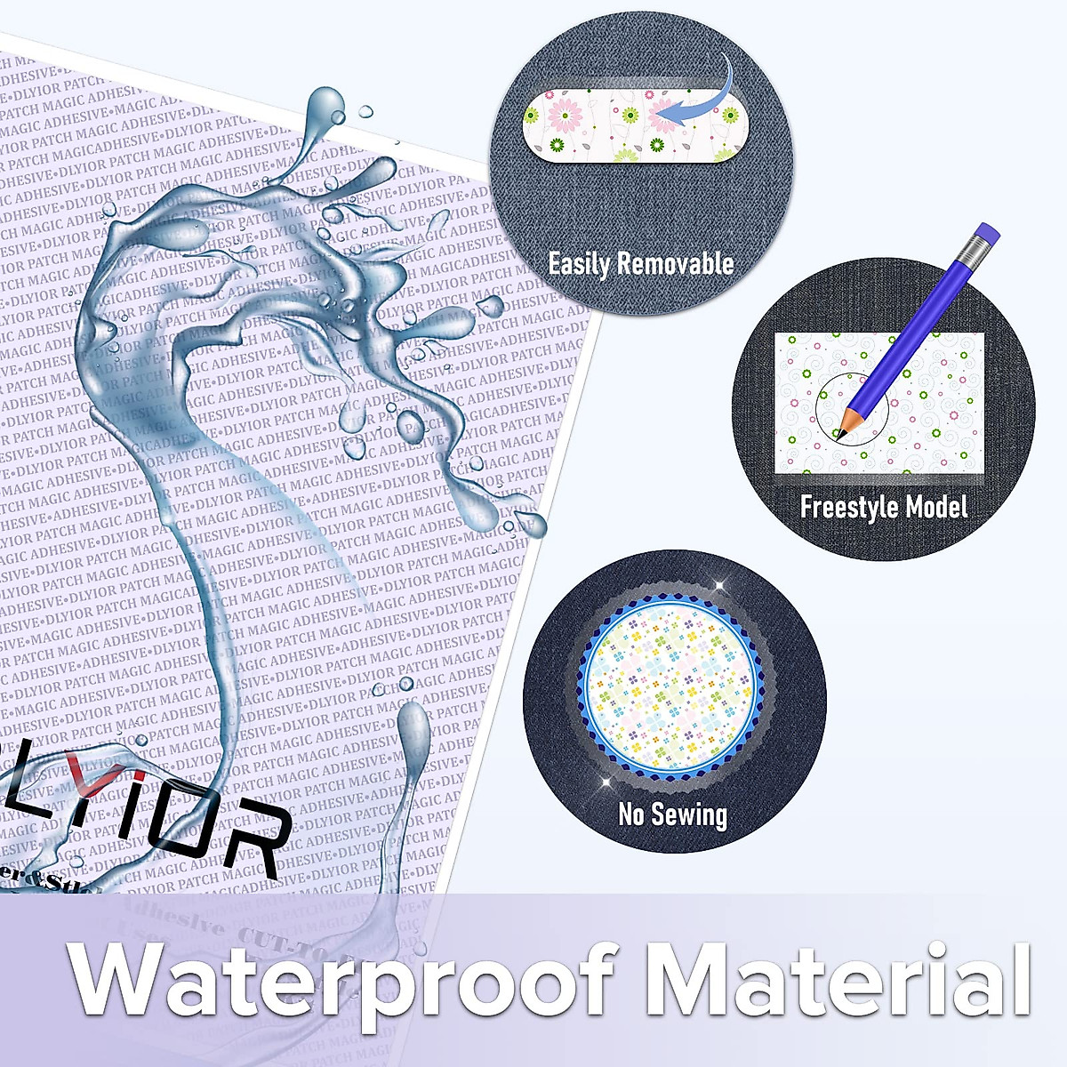 Patch Magic Adhesive, Washable Double-Sided Glue for Iron On Patches and Cut to Fit Freestyle Girl Scout Patches Kit.(2 Pack)