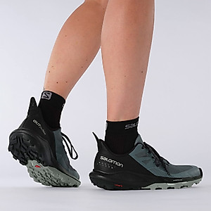 Salomon Women's OUTPULSE Hiking Shoes for Women, Stormy Weather/Black/Wrought Iron, 8
