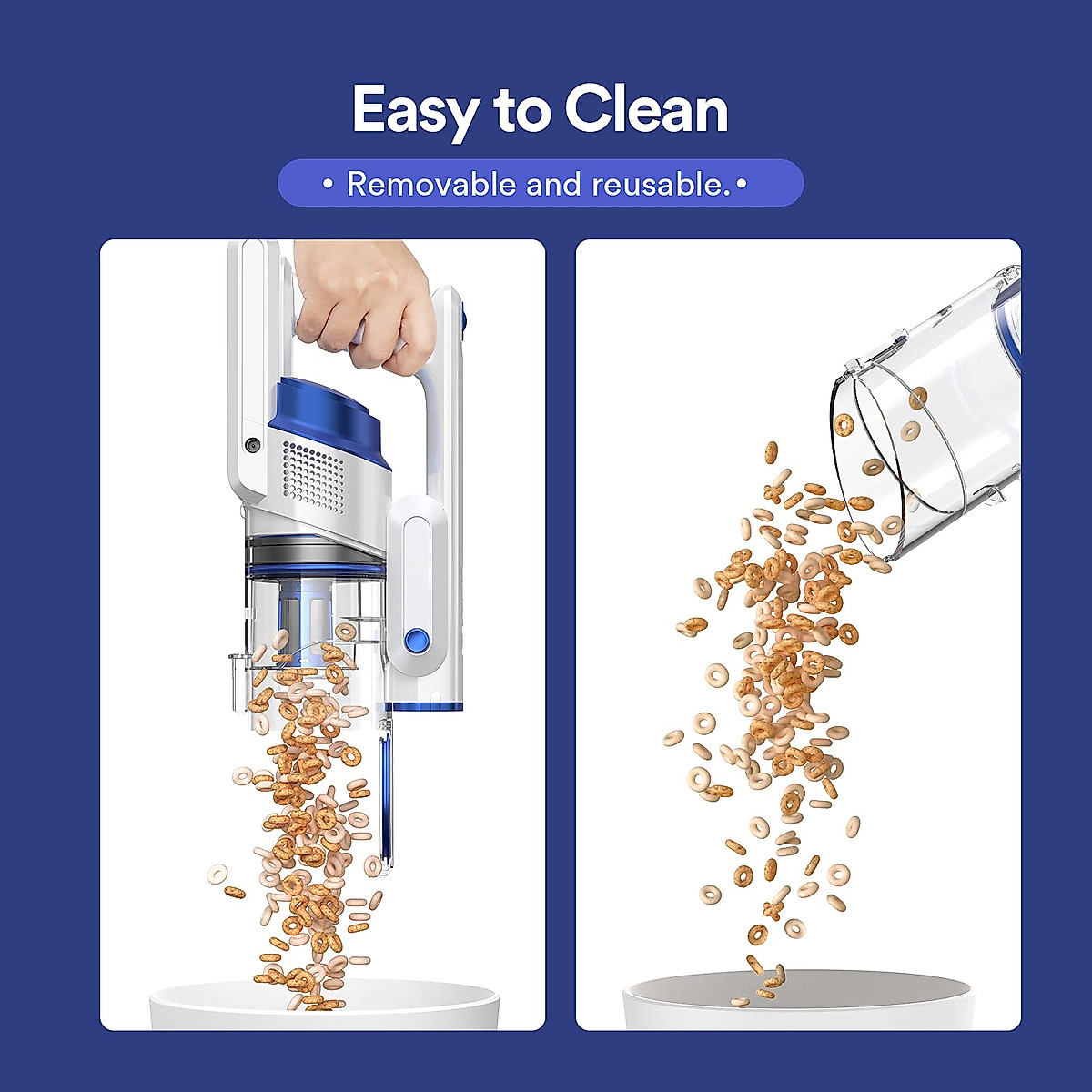 YTE Cordless Stick Vacuum Cleaner, 15KPa Powerful Suction Up to 45 Mins Runtime, 6-in-1 Lightweight Handheld Vaccumm-Cordless with Headlight for Home Hard Floor Carpet Car Pet Hair