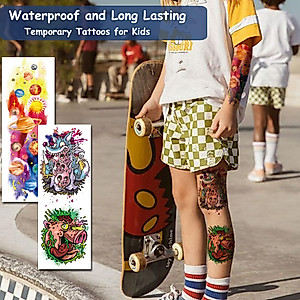 CHARLENT Kids Full Sleeve Temporary Tattoos - 11 Sheets Full Arm Temporary Tattoos for Boys Girls Birthday Party Favors Goodie Bag Fillers