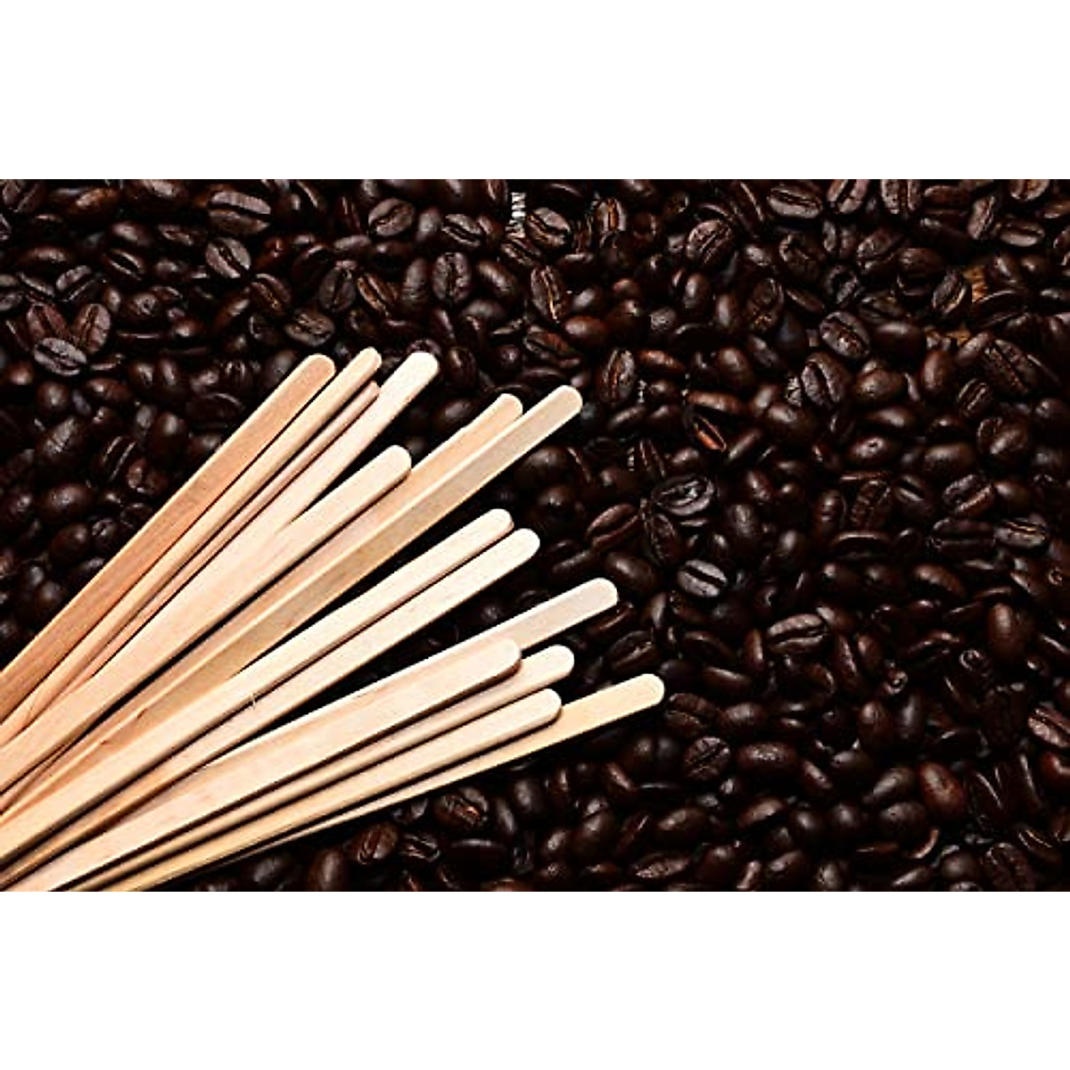 Makerstep 500 Wooden Coffee Stirrers 5.5 Inch with Storage Box, Sturdy Natural Birch Wood Coffee Stir Sticks. Eco-friendly, Splinter Free, Round Ends. BPA Free Swizzle Drinks Sticks