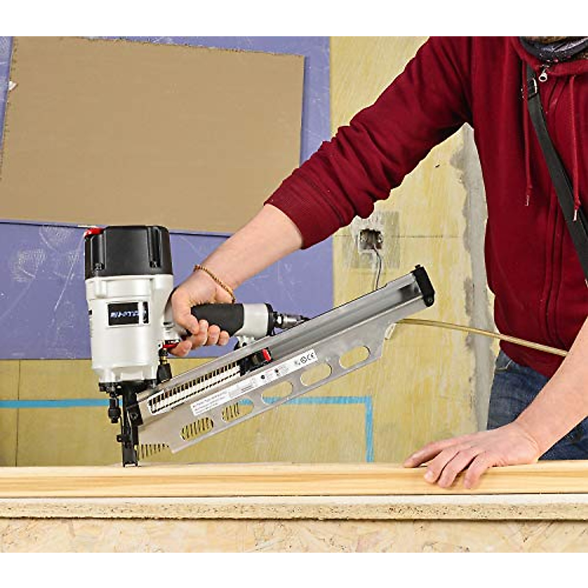 BHTOP 9021NS Framing Nailer 21 Degree 3-1/2" with Depth Adjustment Professional Air Nail Gun