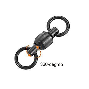 PATIKIL Ball Bearing Swivel, 25 Pack 103lb Stainless Steel Solid Welded Ring Fishing Tackle Connector, Black