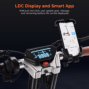 Atomi Electric Scooter Turbo-1 with Smart APP- 2400W Dual Motor Up to 31 MPH & 50km, 20AH Removable Battery, Long Range 34 Miles & 55km, 11" Knotty All Terrain Tires Off Road e-Scooter for Adults