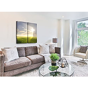 Christian Wall Art Cross Decor - Religious Cross / Light of God Canvas Art 2 Piece Set - Decorative Split Artwork Picture, Spiritual Christian Decor Print for Home, Living Room, Bedroom, Office & Gift