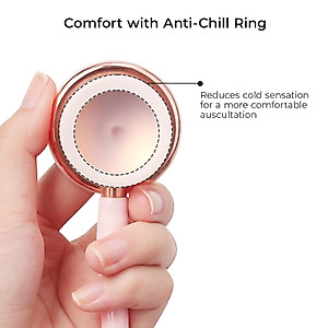 Scienlodic Double-Sided Stethoscope with Ear Tips, Professional Stethoscope for Doctor Nurse Clinical Student Use, Customized Gold-Plated High-end - Light Pink