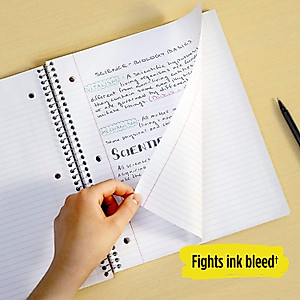 Five Star Spiral Notebook, 1 Subject, College Ruled Paper, 100 Sheets, 11" x 8-1/2" Sheet Size, Customizable Cover, Color Selected For You, 1 Count (08230)