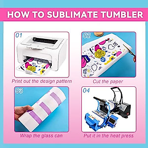 Kocdam 8 pack Sublimation Glass Cups with Bamboo Lid, 16oz Frosted Glass Cups with Lids and Straws, Sublimation Glass Blanks, Borosilicate Glasses for Beer, Juice, Soda, Iced Coffee, Drinks