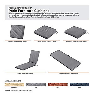 Classic Accessories Montlake Water-Resistant 48 x 18 x 3 Inch Outdoor Quilted Bench Cushion, Patio Furniture Swing Cushion, Grey, Patio Loveseat Cushion