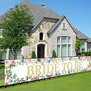 Joyiou Bride To Be Backdrop Banner Decorations, Large Rustic Bachelorette Engagement Party Lawn Sign Porch Sign, Bridal Shower Photo Booth Props for Indoor Outdoor (9.8x1.6ft)