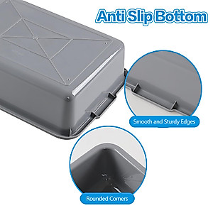 Cand 4 Pack Food Service Bus Tubs, 8 L Restaurant Bussing Tub, Commercial Bus Tub, Grey