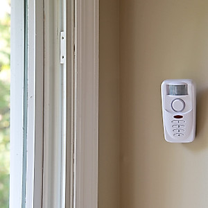 SABRE Wireless Motion Sensor Home Security Burglar Alarm with LOUD 120 dB Siren and 120 Degree Wide Angle Detection, DIY EASY Installation