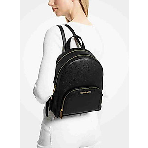 Michael Kors Jaycee Large 2 Zip Pocket Backpack Leather (Black)