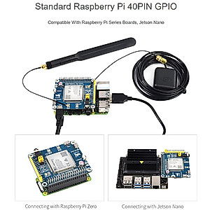 4G 3G 2G GSM GPRS GNSS HAT Based on SIM7600G-H LTE CAT4 150Mbps Wireless Communication Telephone Call SMS Positioning for Raspberry Pi 4 3 2 Model B B+ Zero W WH Jetson Nano (Global Version)@XYGStudy
