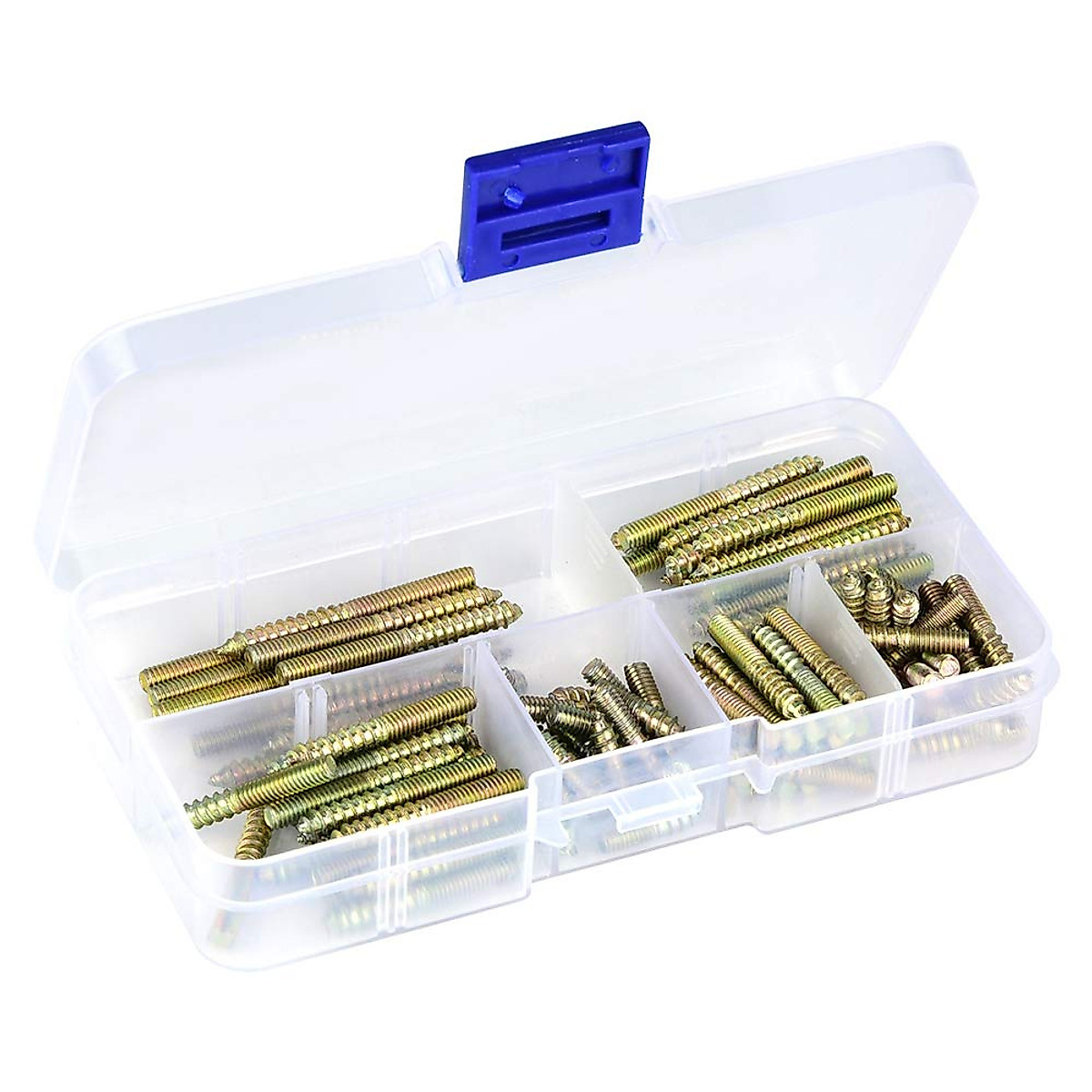 110pcs Hanger Bolts, M4 Dowel Screw Iron Double Ended Screws Zinc Plating Self Tapping Threaded Rods Bars Studs Woodworking