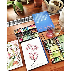 Stonehenge Aqua White Medium Weight Block, 140lb, Coldpress, 15 Sheets for Wet and Dry Media (12X16)