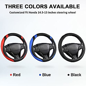 West Llama Customized Auto Car Steering Wheel Cover for Honda (Black-Standard Size)