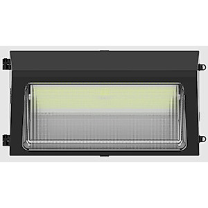RAB W22-L-150 LED Wall Pack Light, 120-277V, Dusk to Dawn with Photocell, Power (75W/100W/125W/150W) & Color Temperature Adjustable (3/4/5K), Light Throw (0-45 Deg), 0-10V Dim, Glass Lens, Bronze
