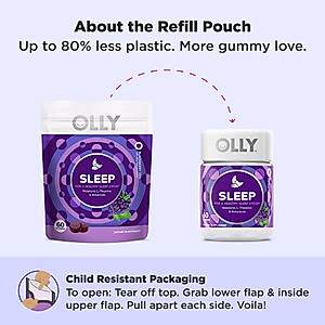 OLLY Sleep Gummy, Occasional Sleep Support, 3 mg Melatonin, L-Theanine, Chamomile, Lemon Balm, Sleep Aid, Blackberry - 60 Count