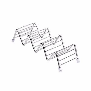 Stainless Steel Taco Holder Stand for 3-4 Tacos Each, Wider Metal Tortilla Tray Holder Rack for Serving Tacos Plates, Taco Shell Mold